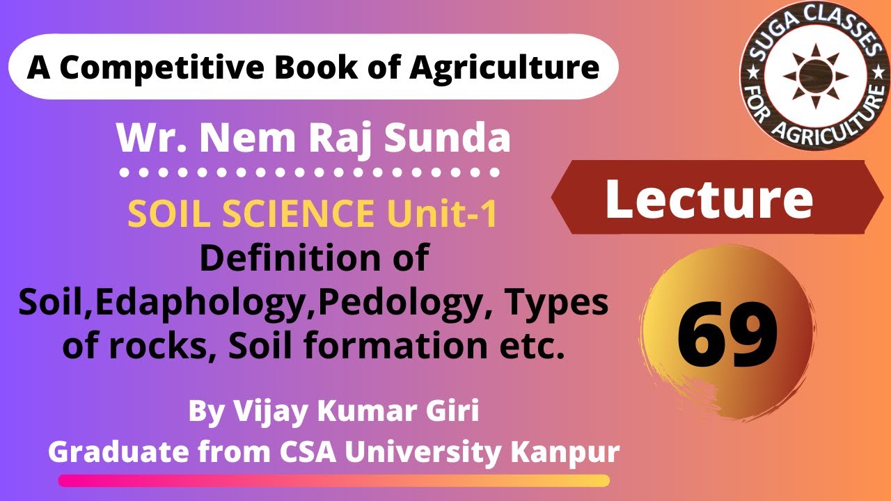Lecture 69 Soil Science difinition | Edaphology | Pedology | Types of ...