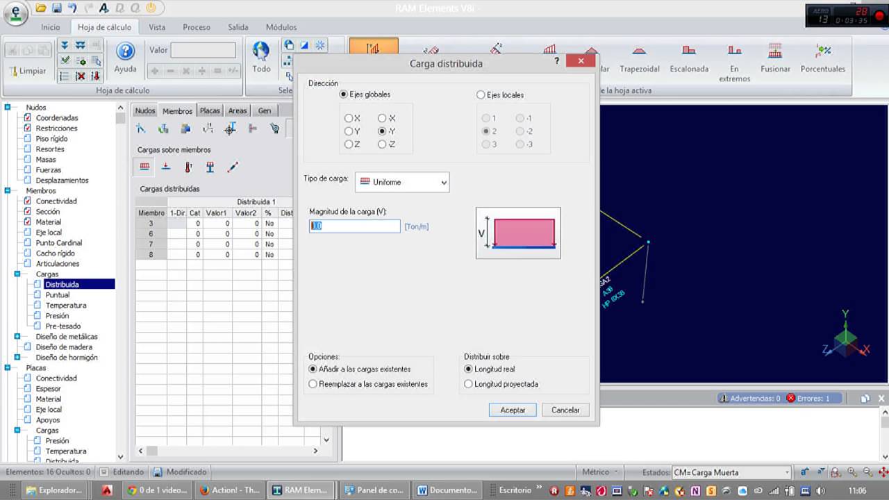 EJERCICIO BÁSICO ESTRUCTURA METÁLICA. RAM ELEMENTS - YouTube