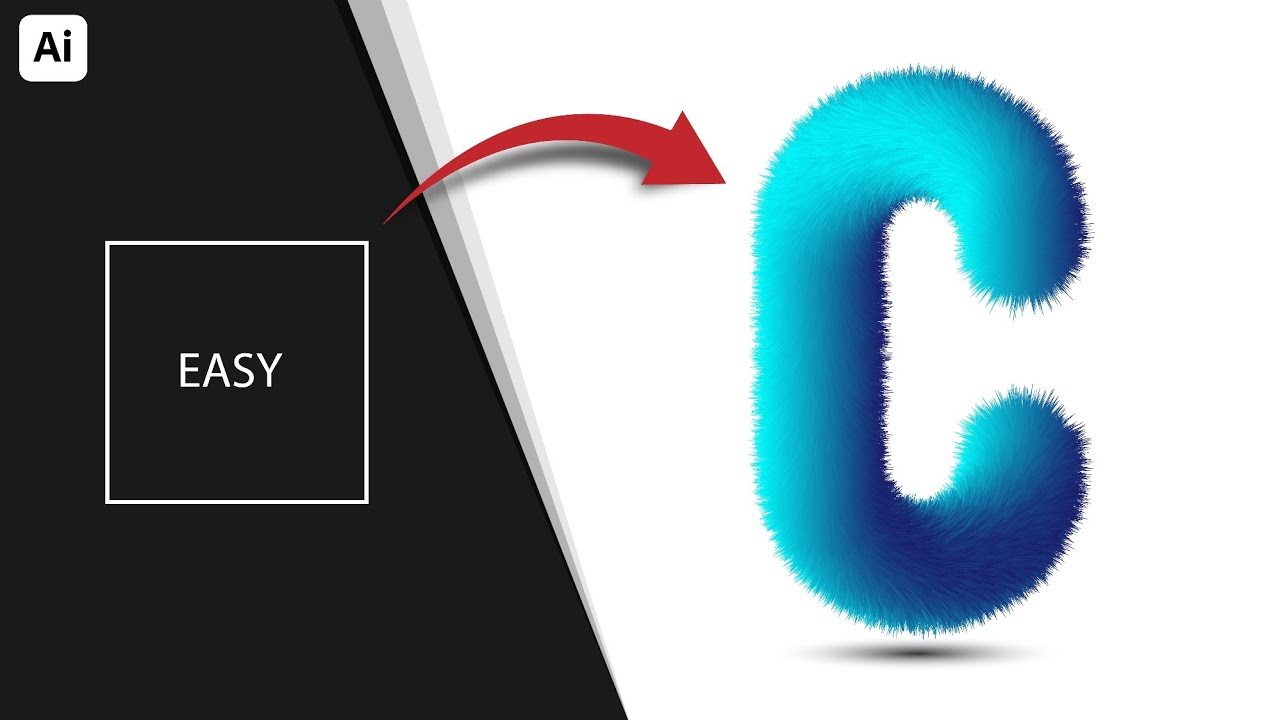 How To Create a Letter C Realistic 3D Fur Effect in Adobe Illustrator ...