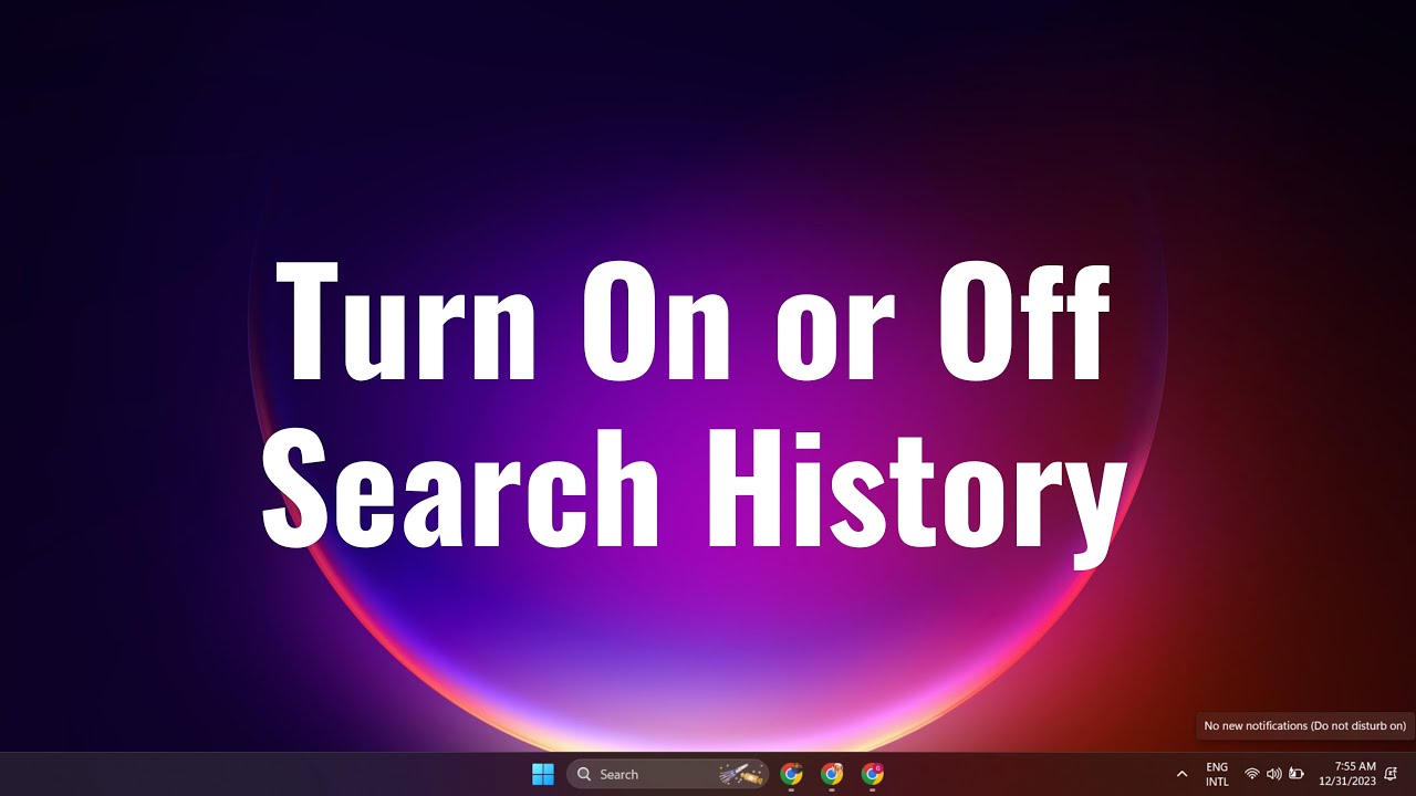 How to Turn On or Off Search History in Windows 11 - YouTube