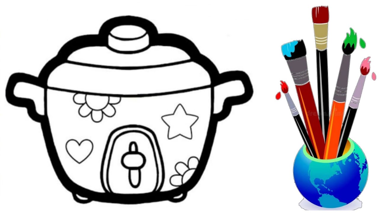 easy rice cooker drawing for children|kitchen series drawing|basic ...