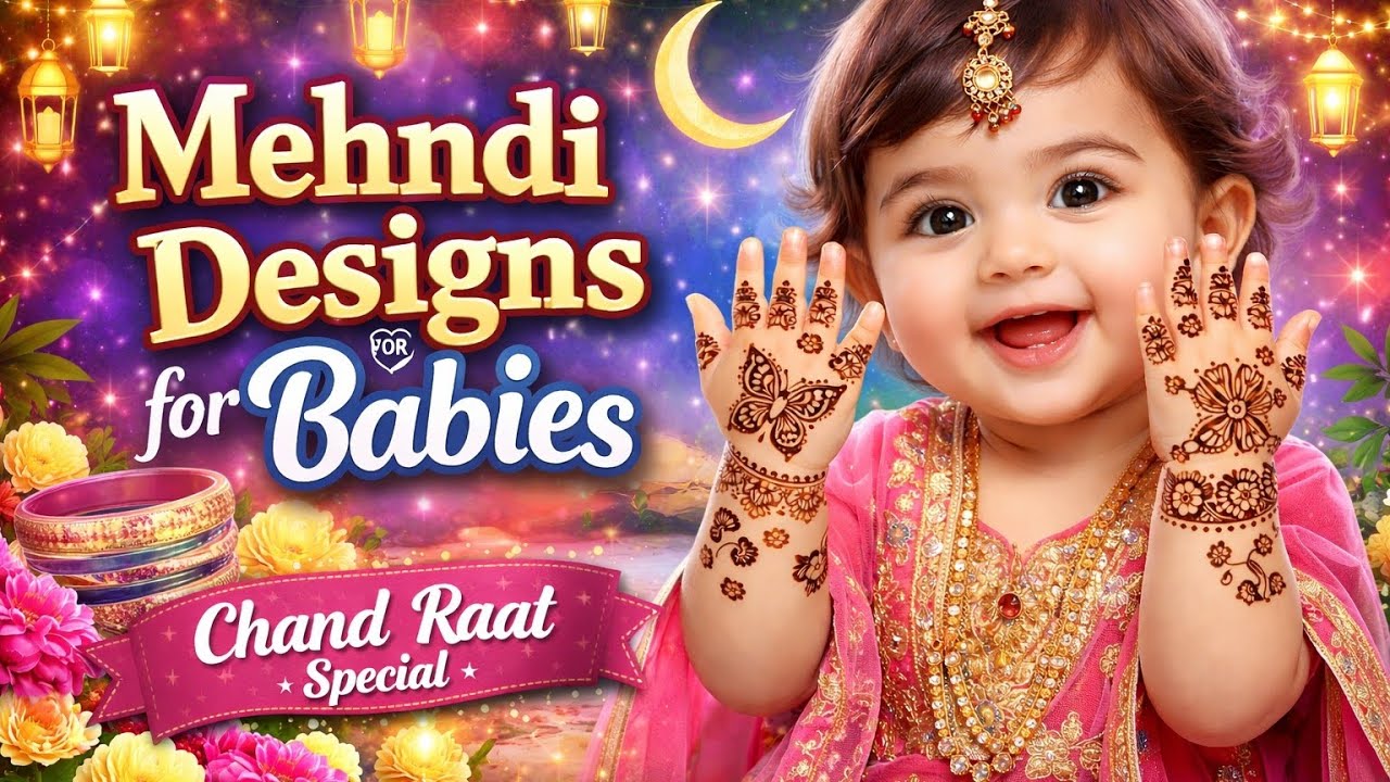 Cute Mehndi Designs for Babies 🍼💖 | Simple & Safe Chand Raat Mehndi ...