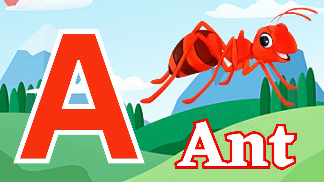 a for ant phonics song, abc song nursery rhymes, abc song, abc phonics ...