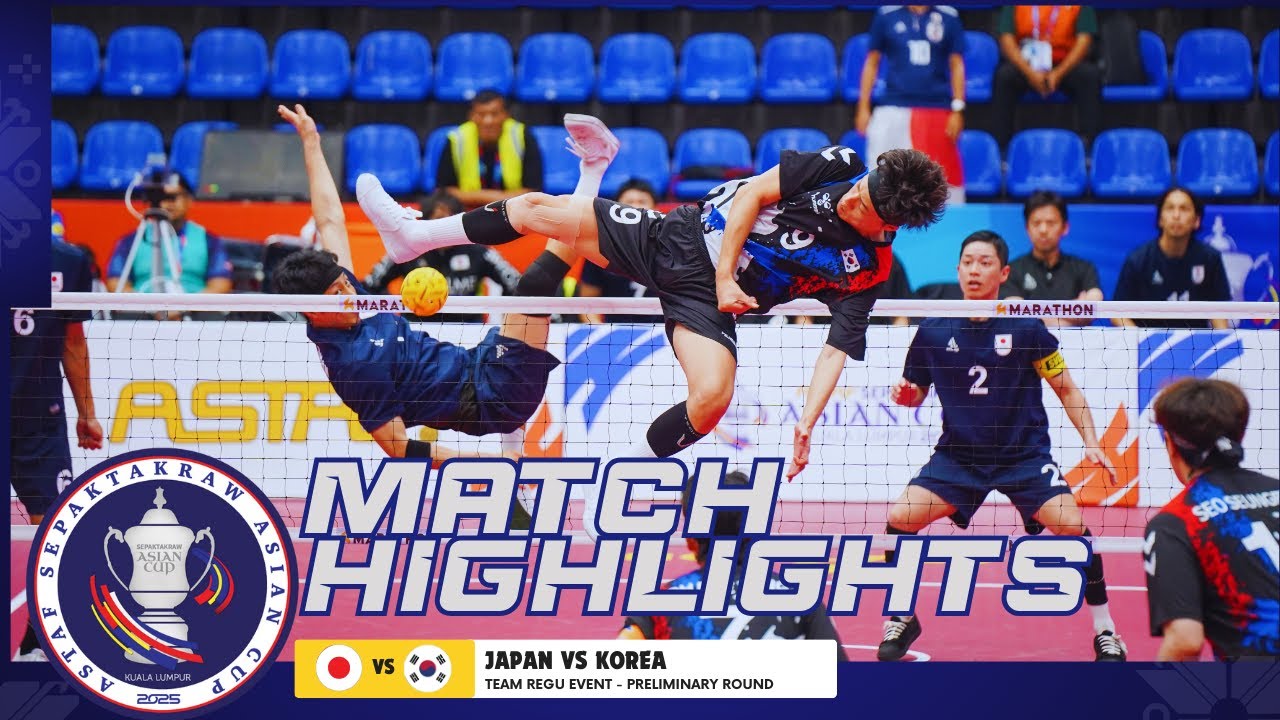 JAPAN VS KOREA - Team Regu Event Preliminary Round | ASTAF Sepaktakraw ...