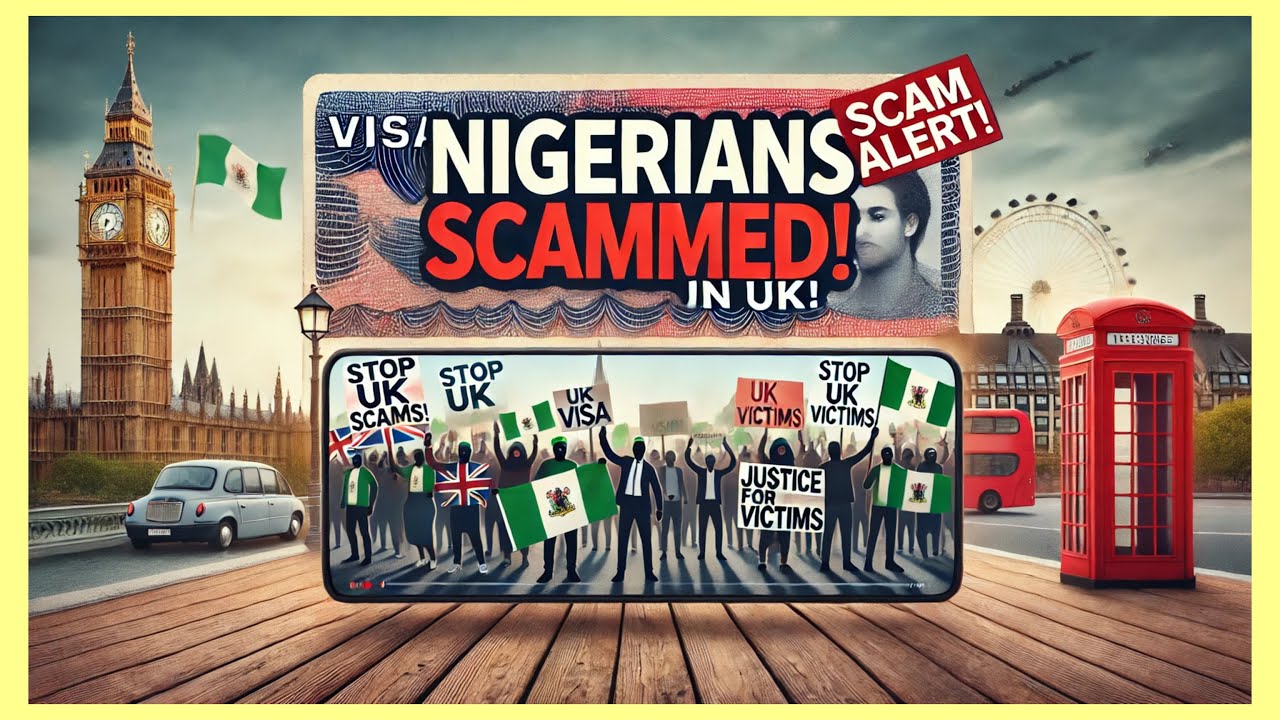 Nigerians in the UK Protest Against Visa Scam | Victims Demand Justice ...