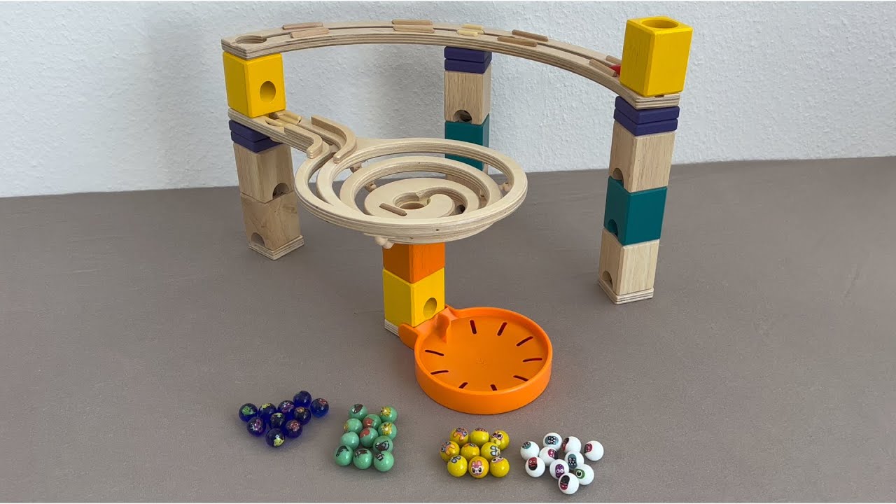 Marble Tower Hape ASMR Wooden Spiral different colors - YouTube