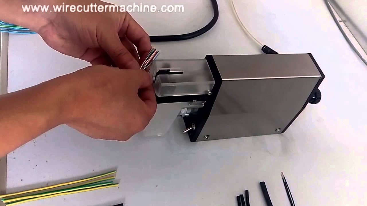 drill powered wire stripping machine as Schleuniger UniStrip 2015 - YouTube