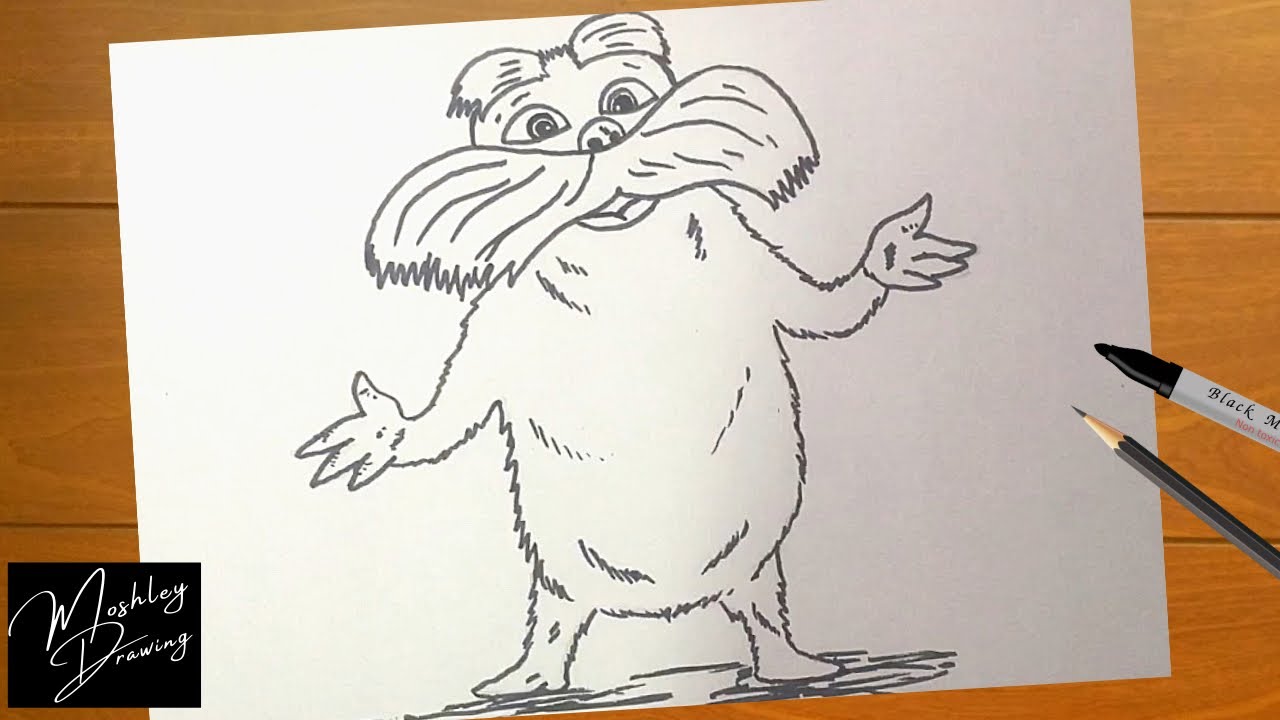 How to Draw Dr Seuss The Lorax Easy Step by Step - YouTube