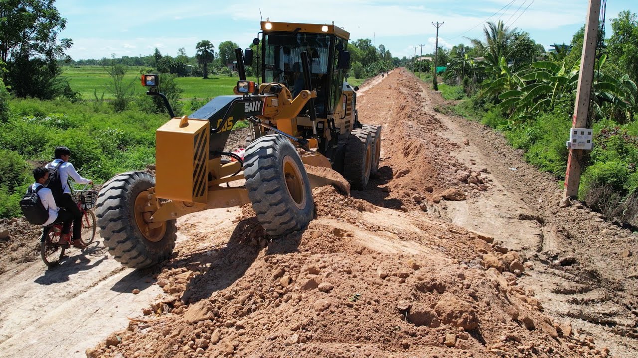 Good Completed Red Soil Mixing & Pushing Process By Road Making ...