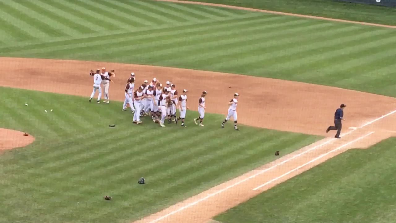 Final play and full-out celebration for Portage Northern baseball - YouTube