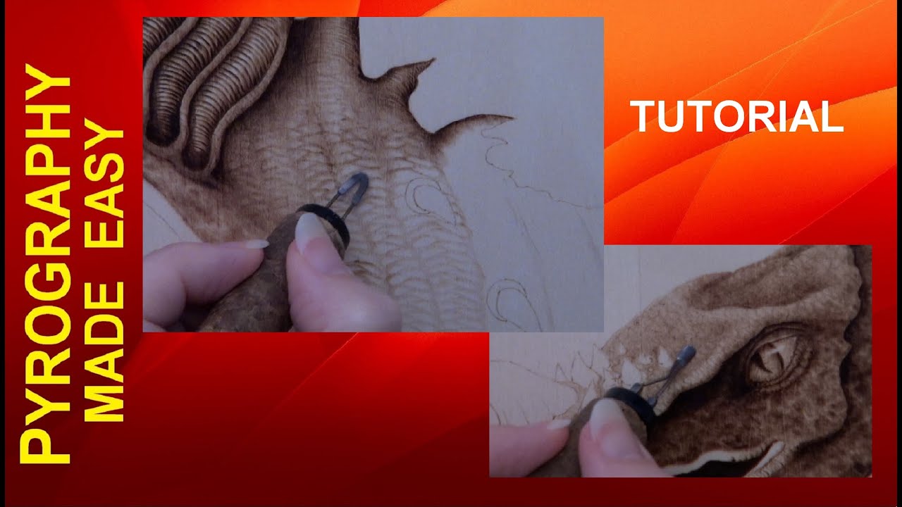 Wood Burning - Dragon Skin Texture - pyrography tutorial - YouTube