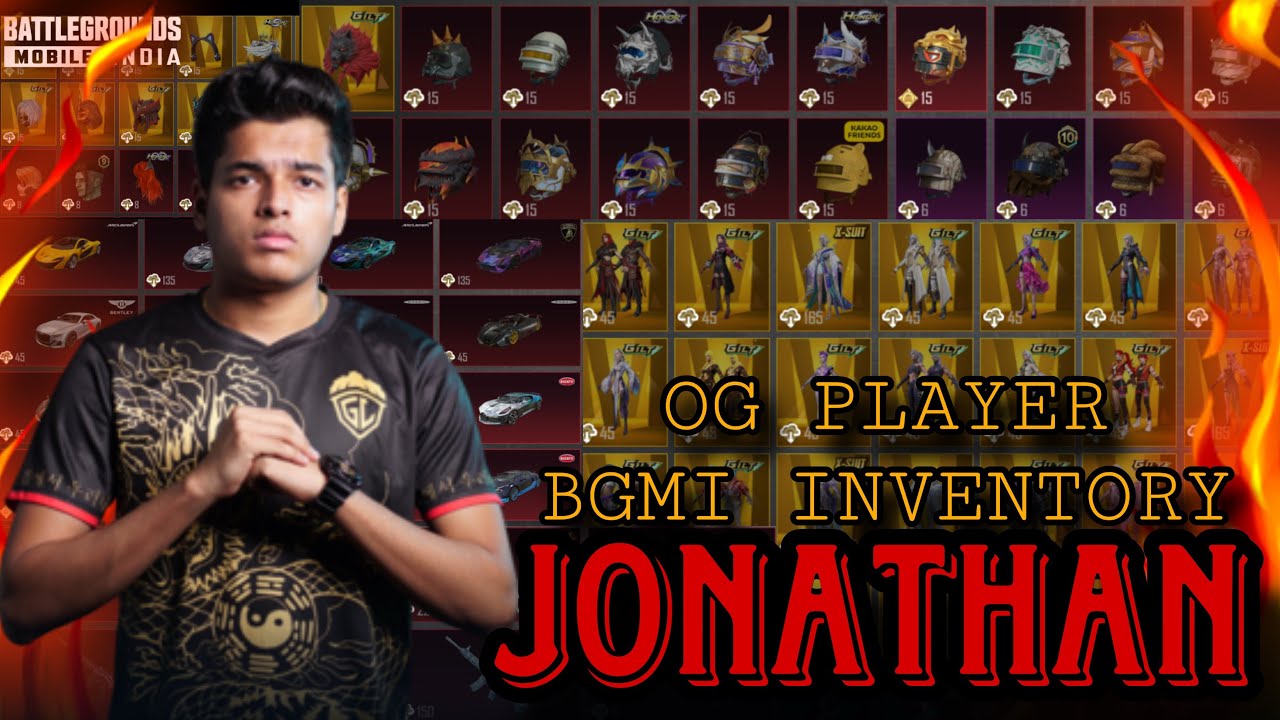THE OG PLAYER BGMI INVENTORY | JONATHAN BGMI INVENTORY ...