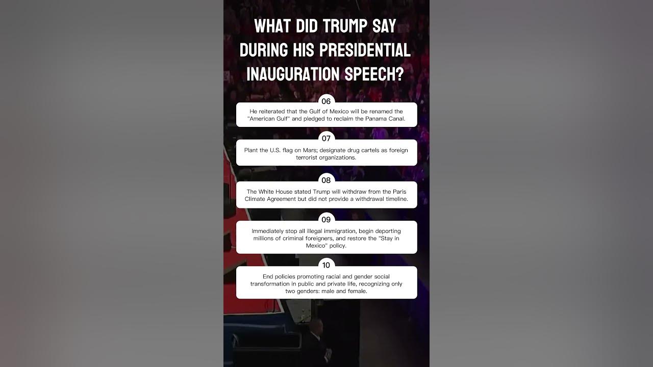 What did Trump say during his presidential inauguration speech - YouTube