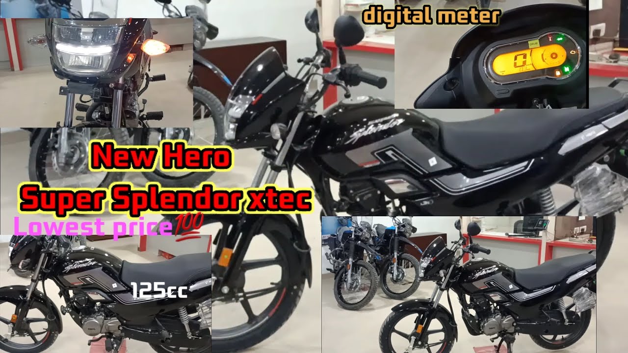 New Hero Super splendor xtec || 125cc in lowest price || with digital ...