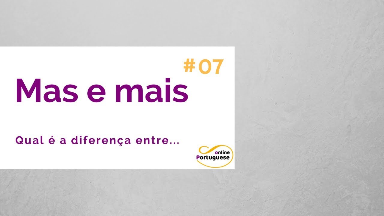 Mas e mais - Qual é a diferença... #07 - YouTube