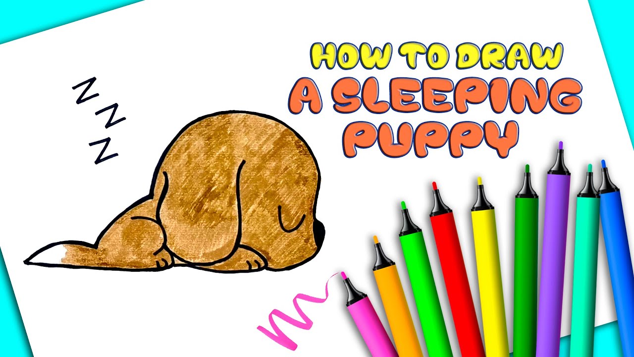 How to Draw A SLEEPING PUPPY Easy - YouTube