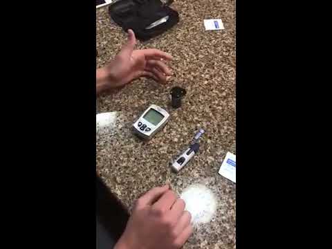 Finger stick blood glucose testing DEU - YouTube