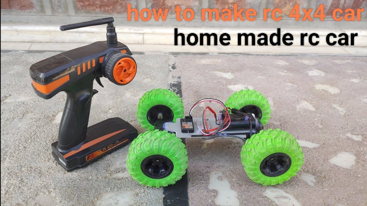 how to make rc 4x4 car home made rc remote control car at home - YouTube