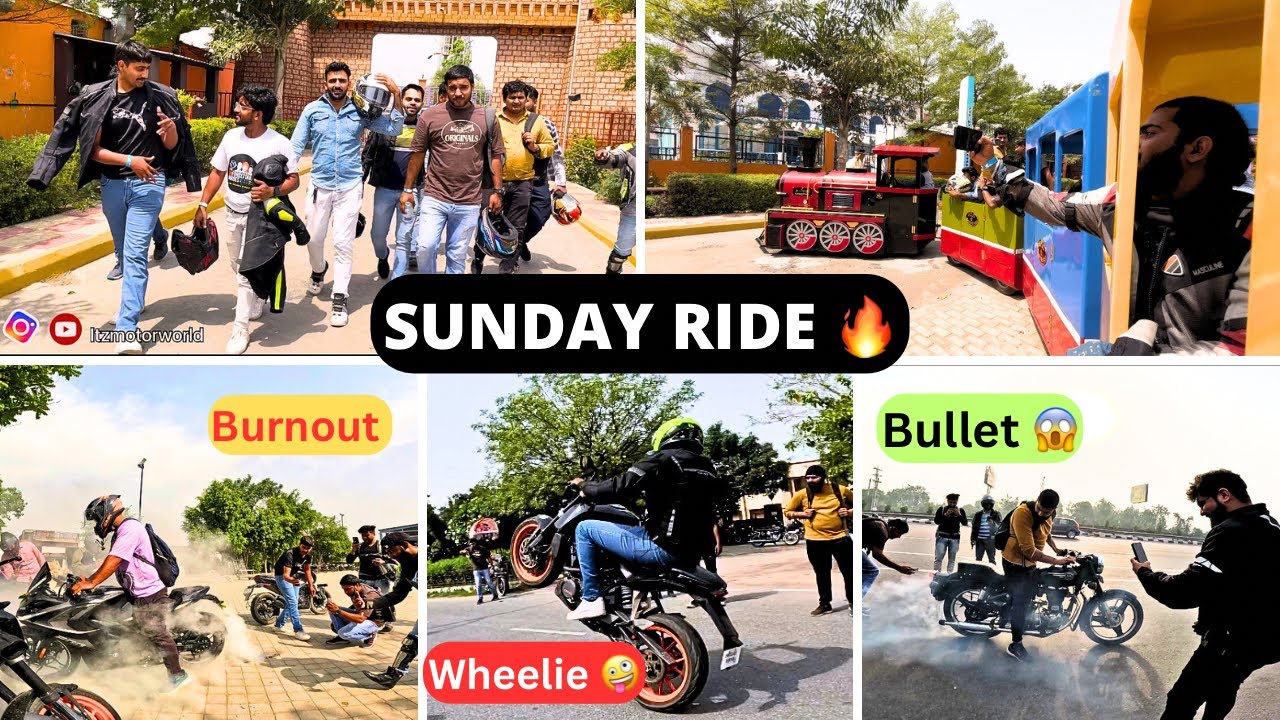 Full Masti On Sunday Ride🤪|| Burnout, Wheelie, Adventure Park😎 #sunday #sundayride #ride #biker ...