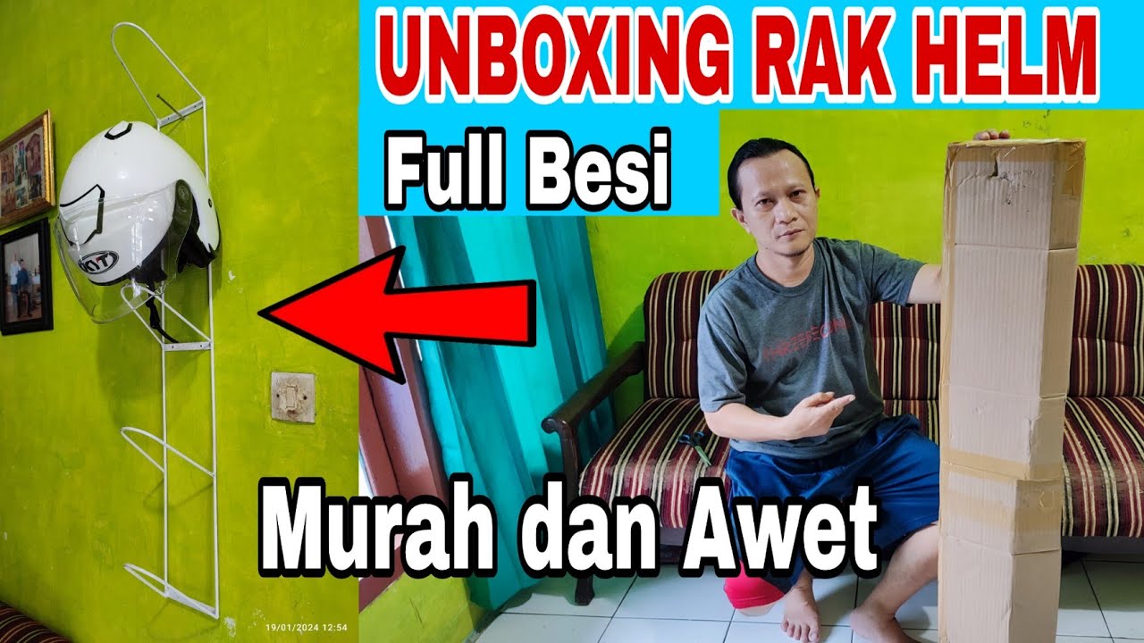 UNBOXING & REVIEW RAK HELM DINDING DARI BESI 5 SUSUN - YouTube