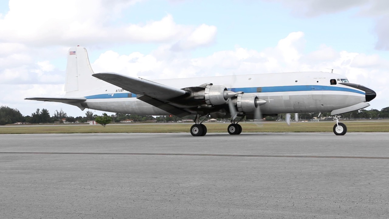 DC-6B, N70BF doing engine run ups, sure love the sound of those PW R ...