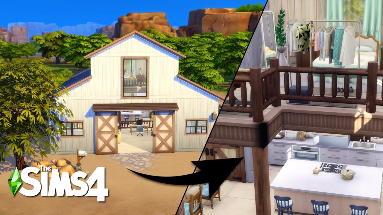 CONVERTED BARN | The Sims 4: Speed build (NO CC) - YouTube