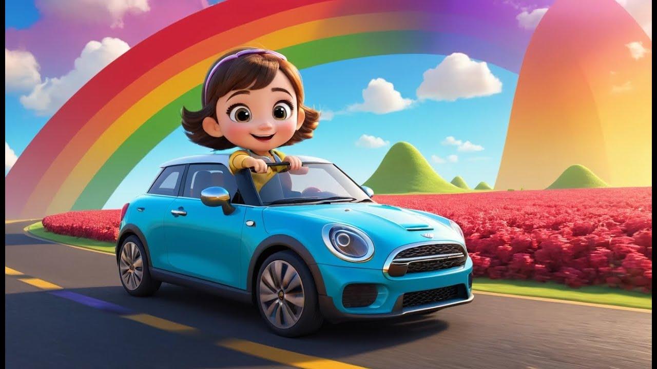 The Magical Rainbow Car | Color Learning Song for Kids | Ride Through ...