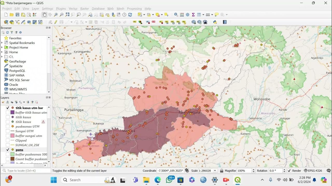 Buffer SIG dan langkahnya dengan QGIS - YouTube