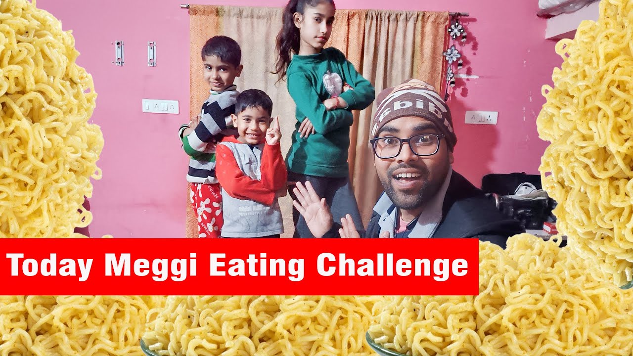 Today Meggi Eating challenge 😃 मेग्गी चैलेंज 🤔 || Sandeep Vyas Vlogs # ...