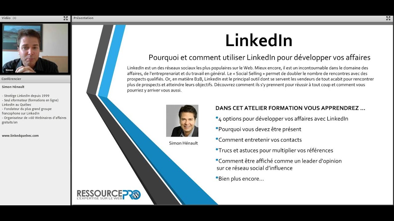 Simon Hénault, comment utiliser LinkedIn - YouTube