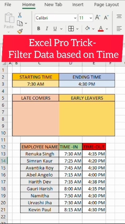 Filter Data based on time using dynamic filter method: Excel Pro tip - YouTube