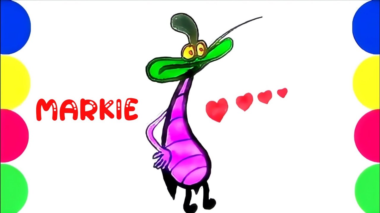 How to Draw Marky the Cockroach | Oggy and the Cockroaches Cartoon ...