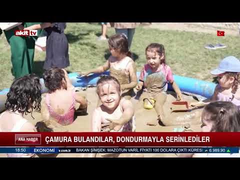 Çamura bulandılar, dondurmayla serinlediler #gundem #haber