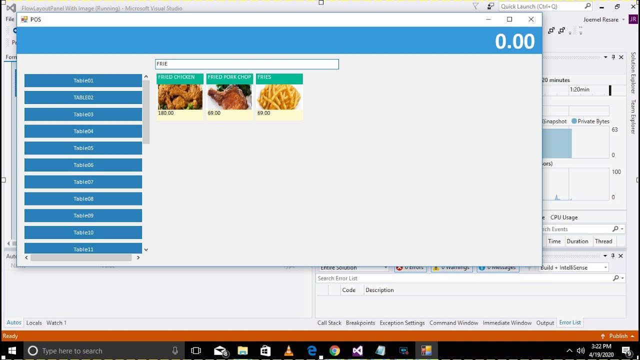 How To Search Item In Flowlaypoutpanel Using Vbnet Mysql Youtube