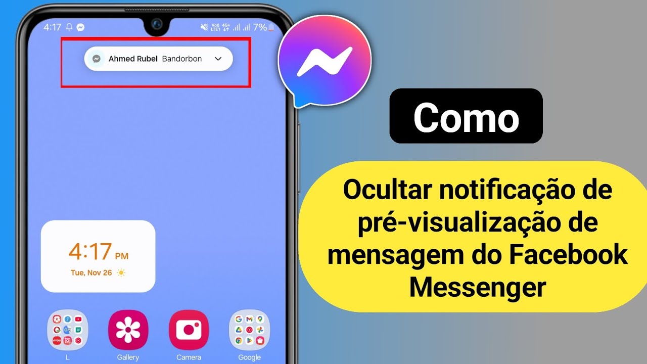Como ocultar a notificação de pré-visualização de mensagem do Facebook ...