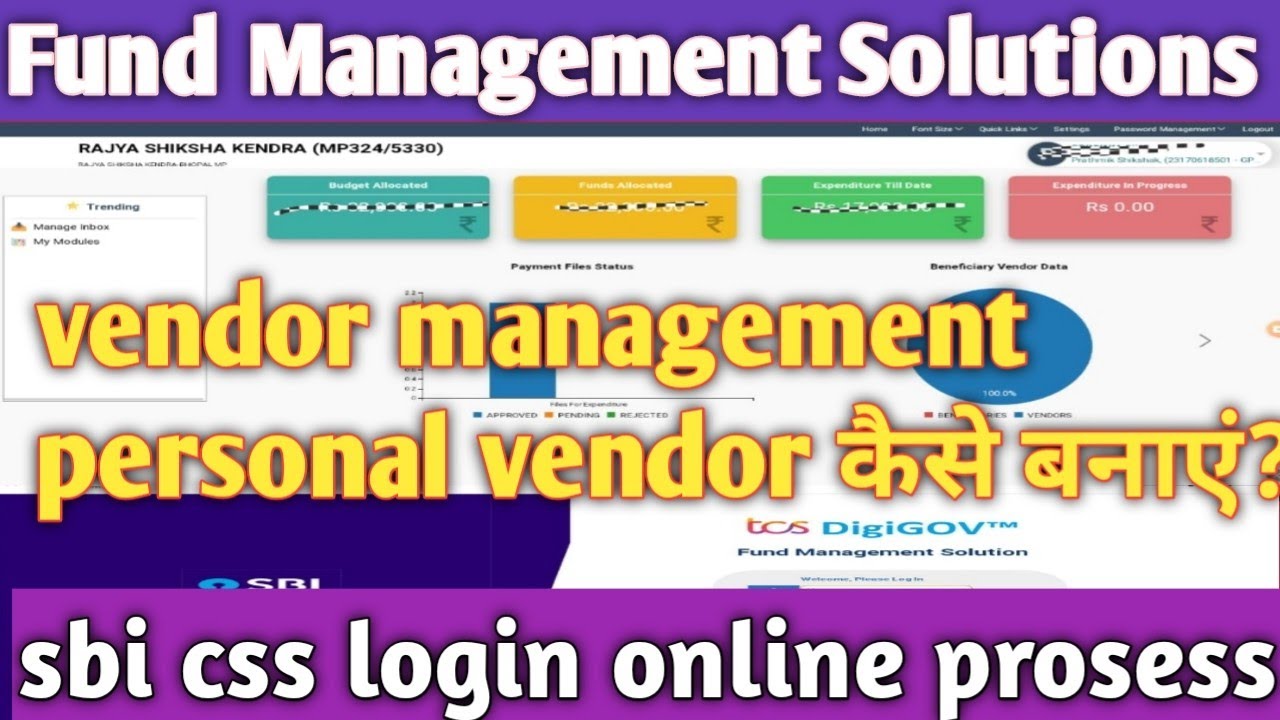 Fund Management Solutions,sbi css login online prosess, vendor ...