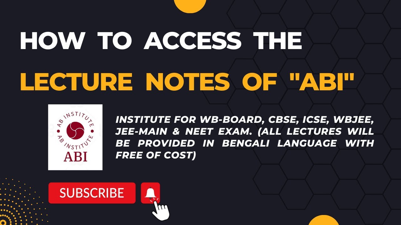 How to Access The Lecture Notes of " JENPAS UG BY ABI " - YouTube