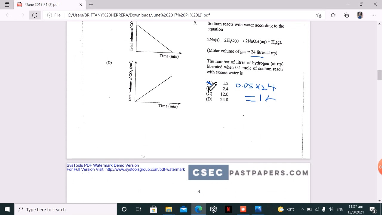 CSEC Chemistry June 2017 Paper 1 questions 1 30 Solutions YouTube csec-chemistry-june-2017-paper-1-questions-1-30-solutions-youtube