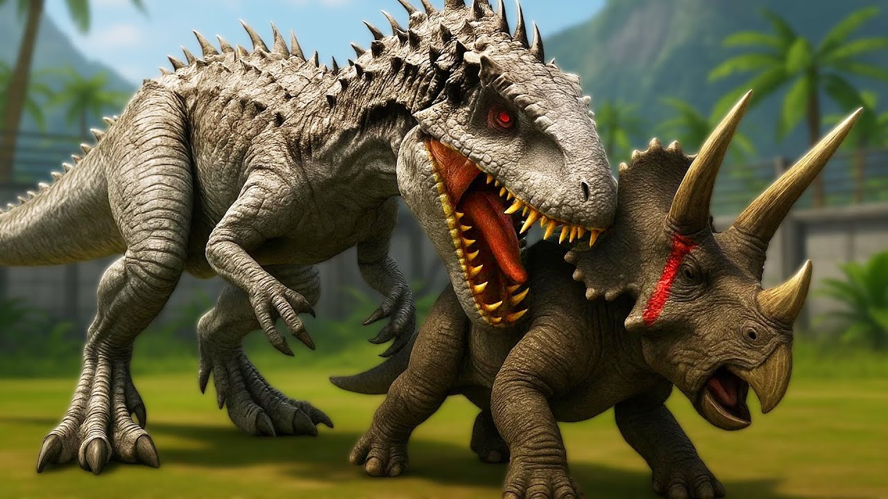 Jurassic World Battle - Indominus Rex Attack New Challenger Event - YouTube