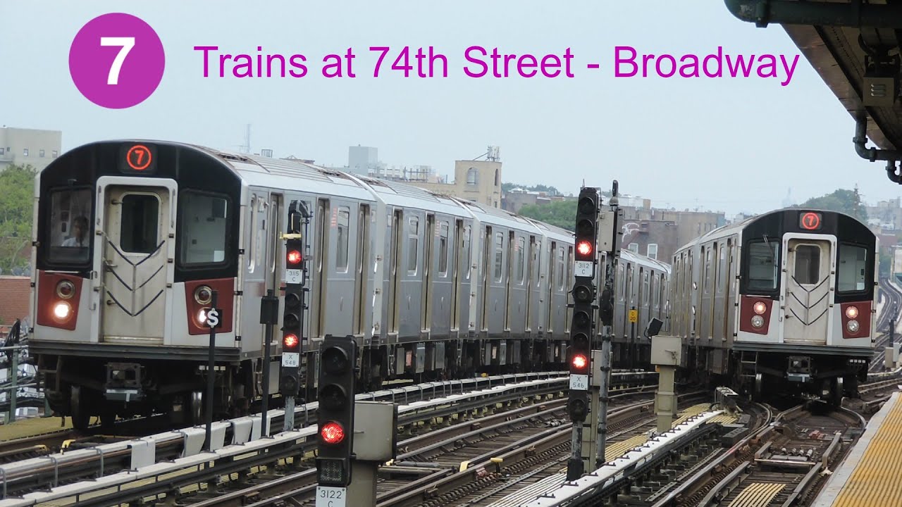 [IRT Subway] R188 7 Trains at 74th Street-Broadway - YouTube