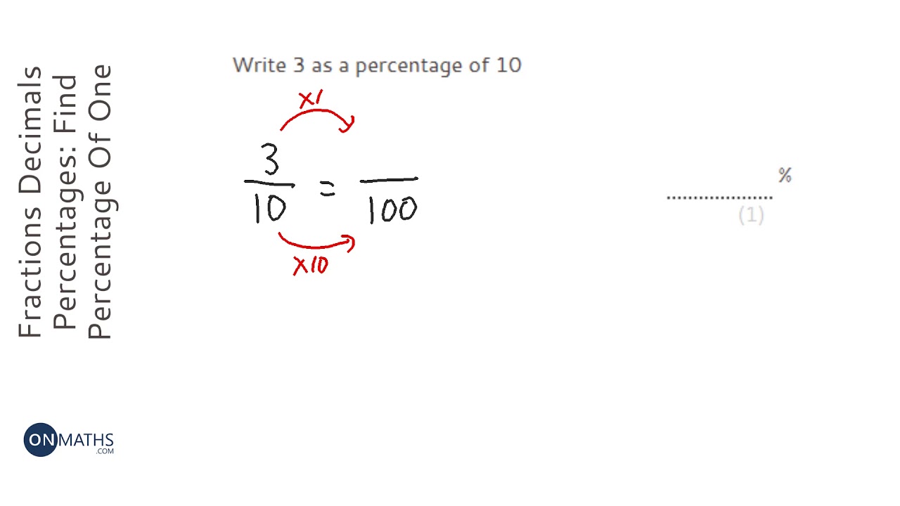 Fractions Decimals Percentages: Find Percentage Of Quantity To Another ...