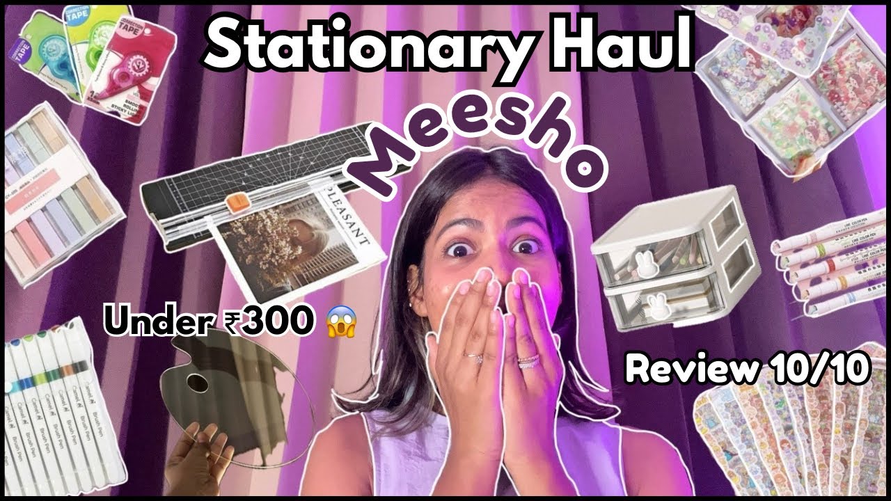 Huge MEESHO Stationery Haul | Under ₹300 🥳| With Review 🫶🏻 | Art and ...