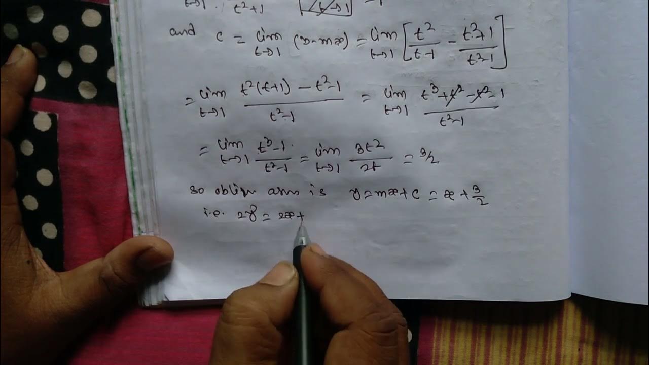 asymptote of parametric curve - YouTube