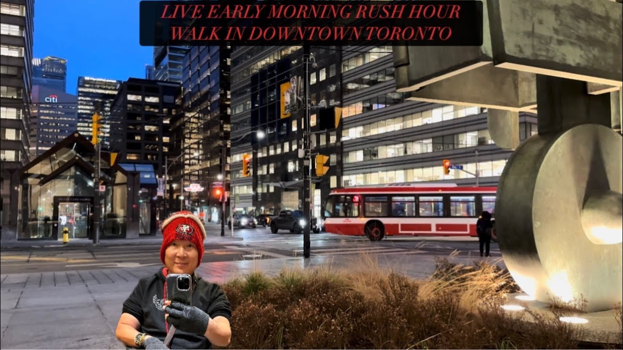 LIVE EARLY MORNING RUSH HOUR WALK IN DOWNTOWN TORONTO - YouTube