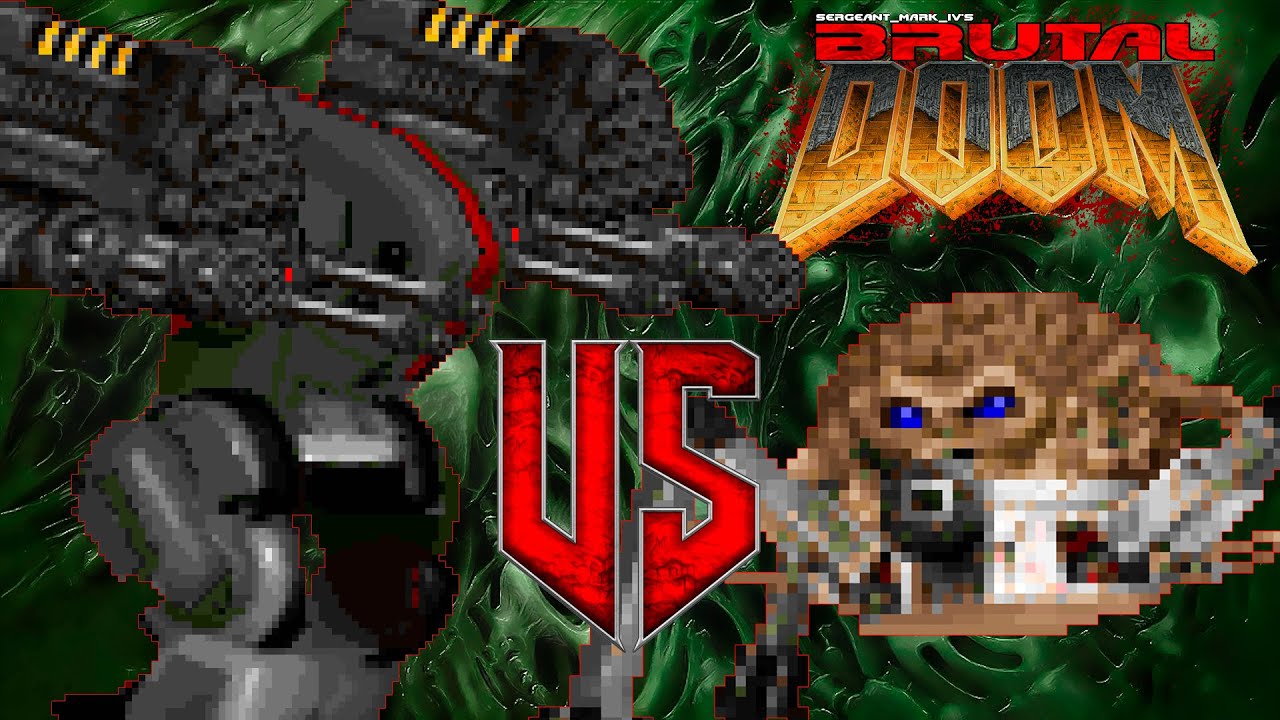 Zombie Mech vs Arachnotron | Brutal Doom II | Monster Infighting - YouTube