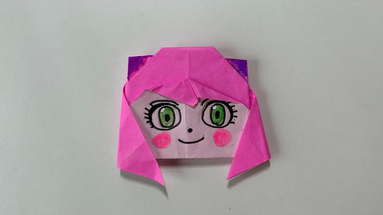 153【折り紙】アーニャの顔 指人形にもなる！ Origami Anya Forger - YouTube