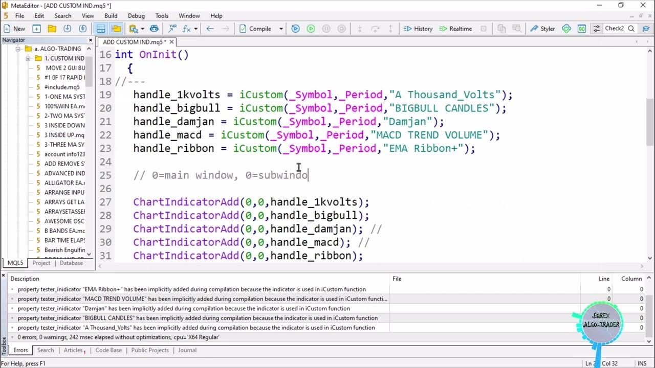 🐱‍💻The BEST Way To Add or Load Custom Indicators to Forex Chart Automatically. [PART 410]. MQL5 ...