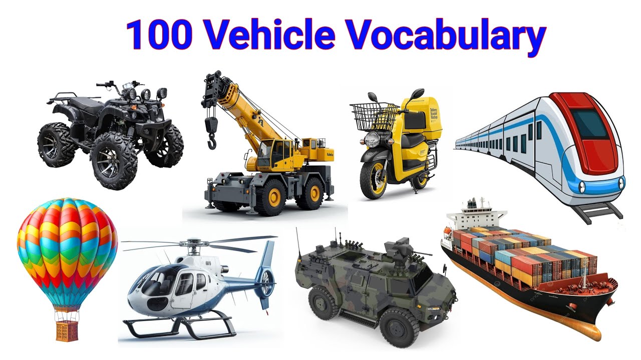 Learn 100+ Vehicles in English with Sentences | Helicopter, Car, Ship ...