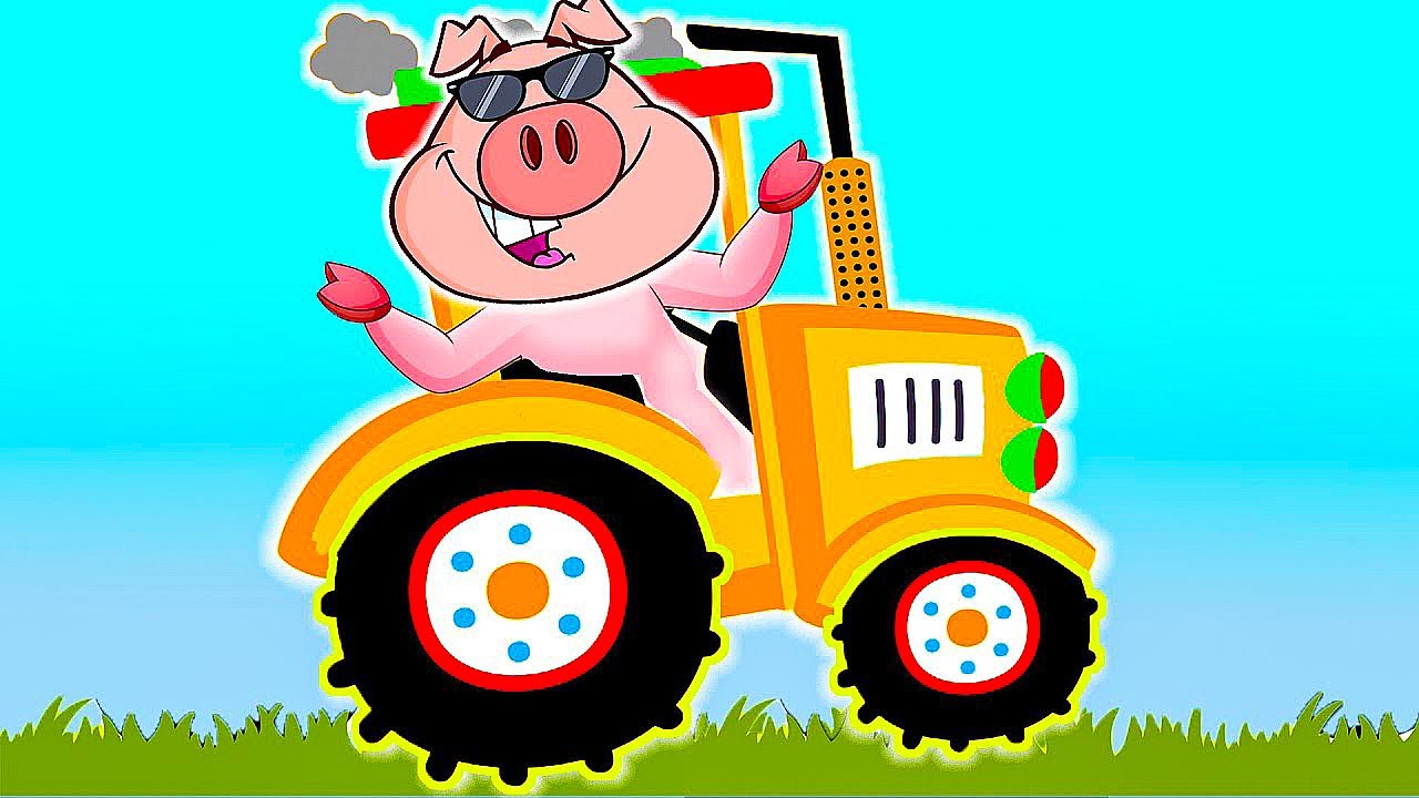 Tractor con animales de granja. Sonidos de animales 🚜🦆🐷🐏 - Canciones ...
