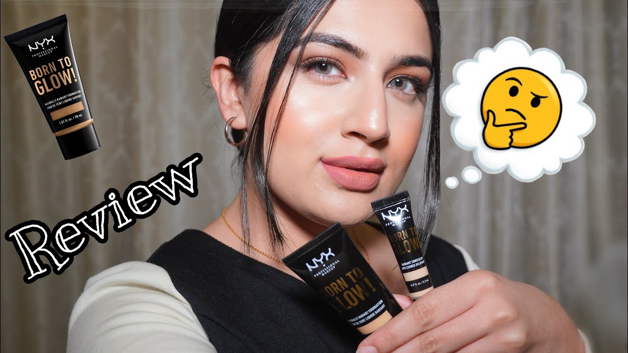 NYX Born To Glow Foundation And Concealer Review+ Wear test - YouTube